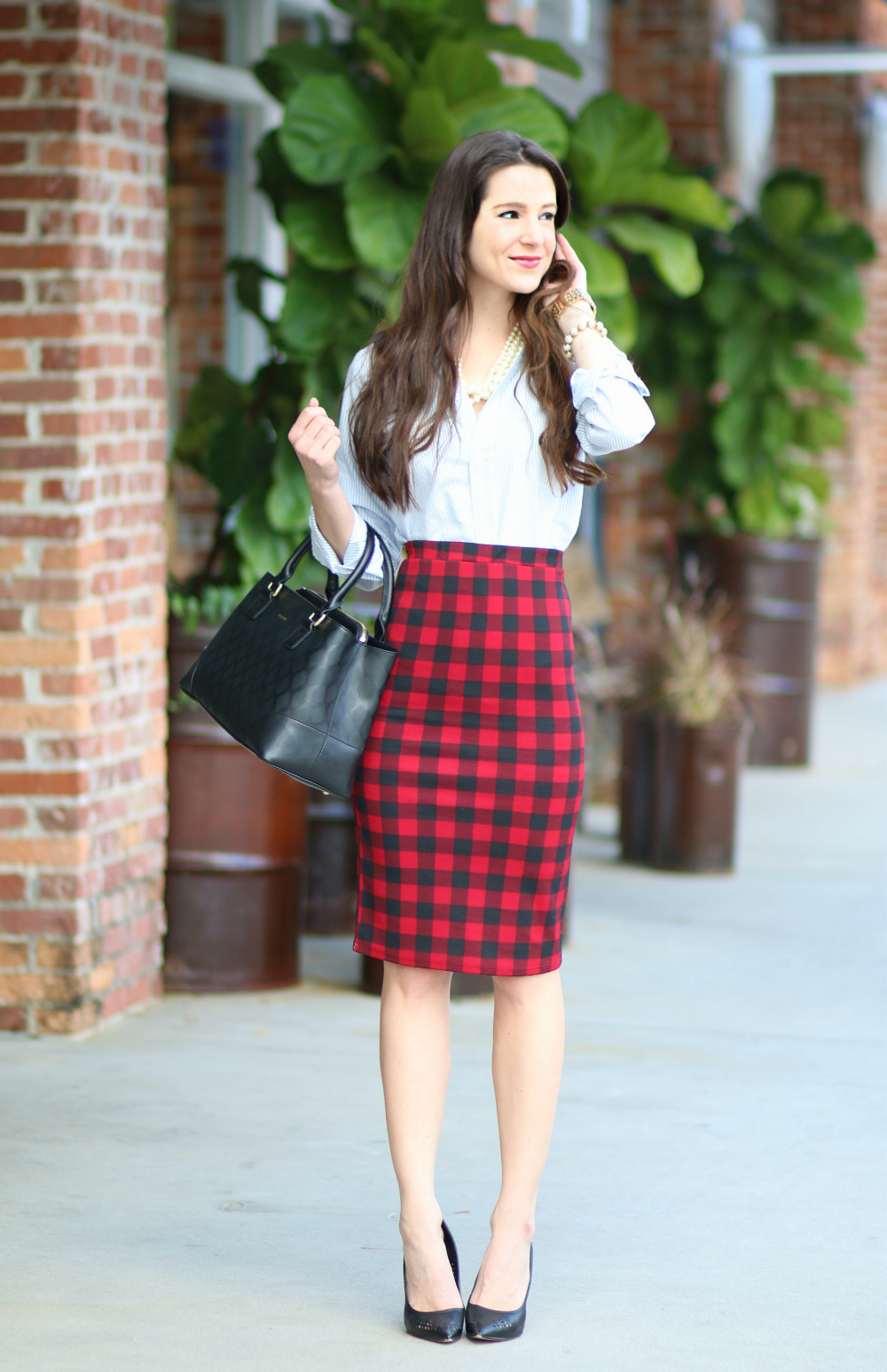 A Girlboss Essential Plaid Pencil Skirt Diary Of A Debutante